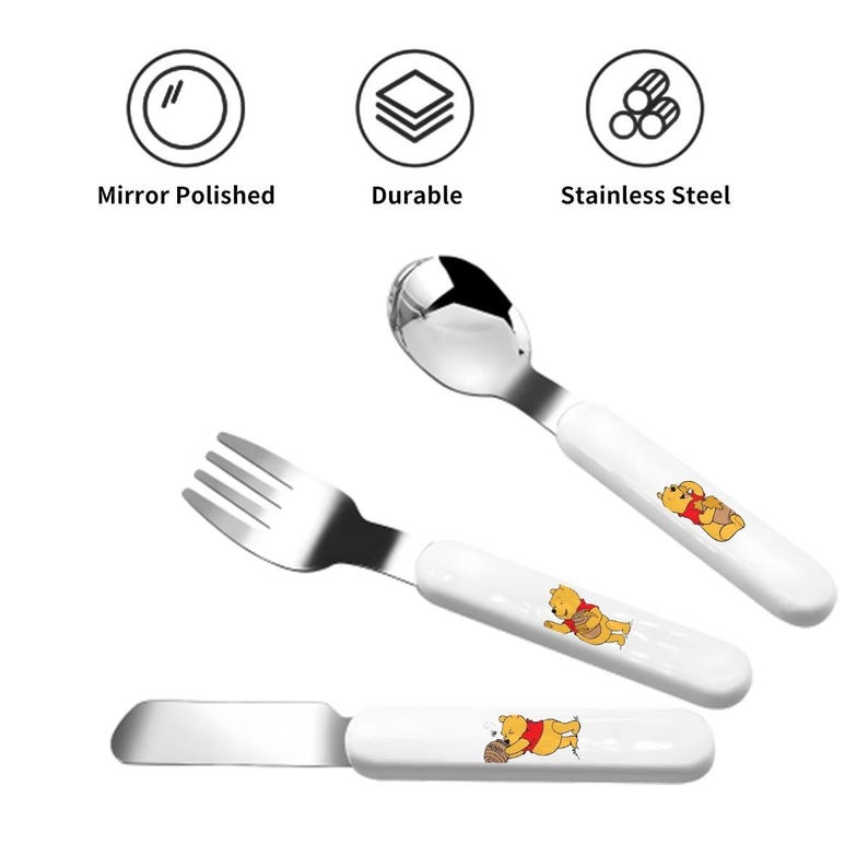 Funny Hungry Winnie the Pooh Kids Cutlery Set, Custom Pooh Bear Spoon ...