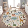Kids Safari Rug With Lion, Monkey & Giraffe - Soft Nursery Carpet, Cozy ...
