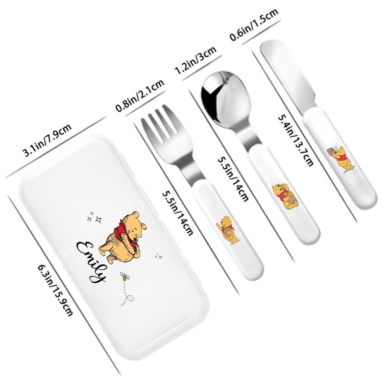 Funny Hungry Winnie the Pooh Kids Cutlery Set, Custom Pooh Bear Spoon ...