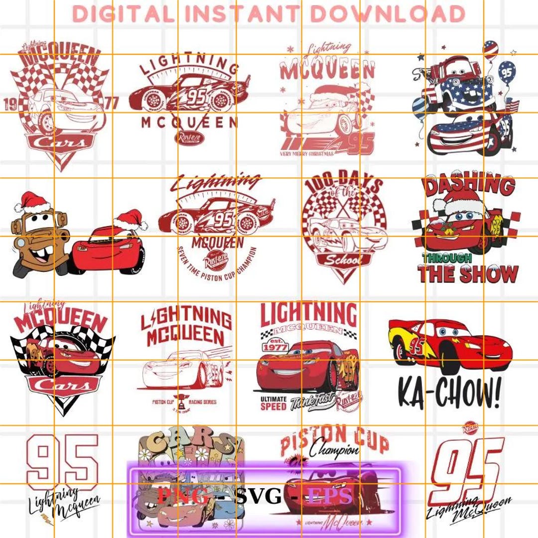 Cars Svg, Lightning Mcqueen Svg, Cars Svg Files for Cricut, Lightning ...