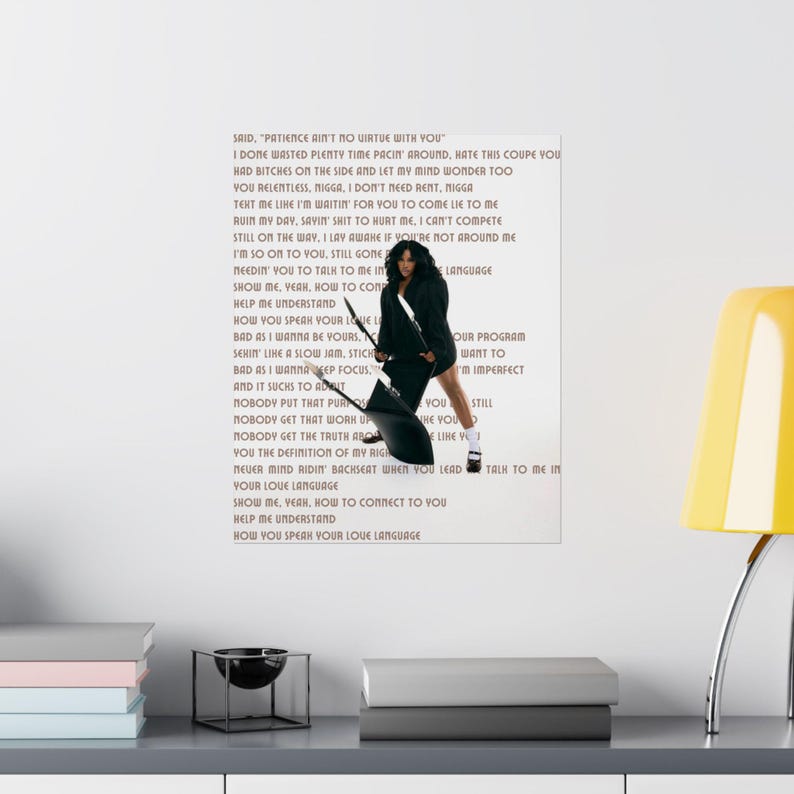 SZA SOS Album Poster| Modern Wall Art, Music Lover Decor, Aesthetic ...