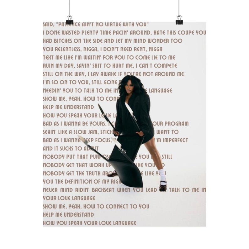 SZA SOS Album Poster| Modern Wall Art, Music Lover Decor, Aesthetic ...