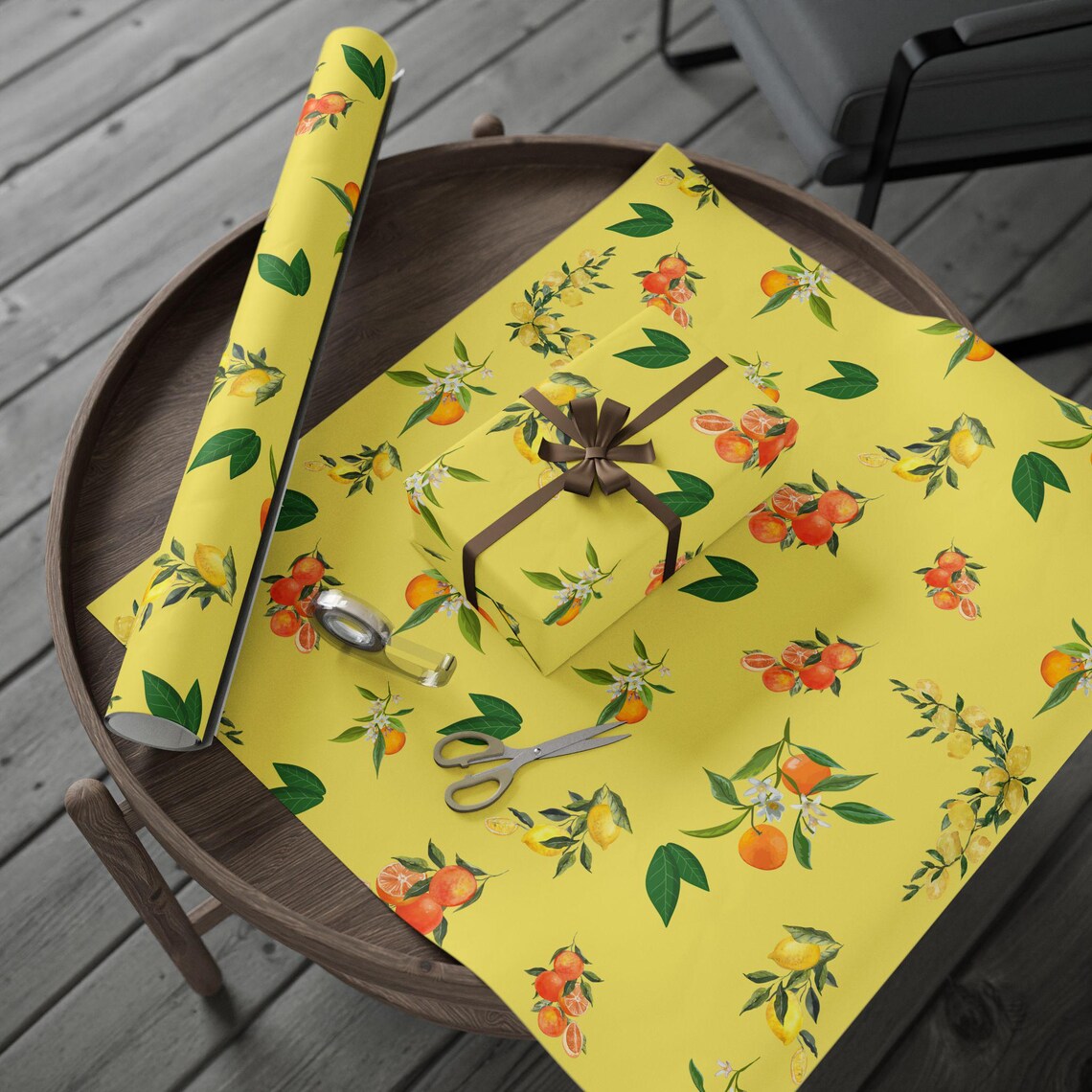Wrapping Papers, Citrus Fruits and Leaves Design, Summer Gift Wrap ...