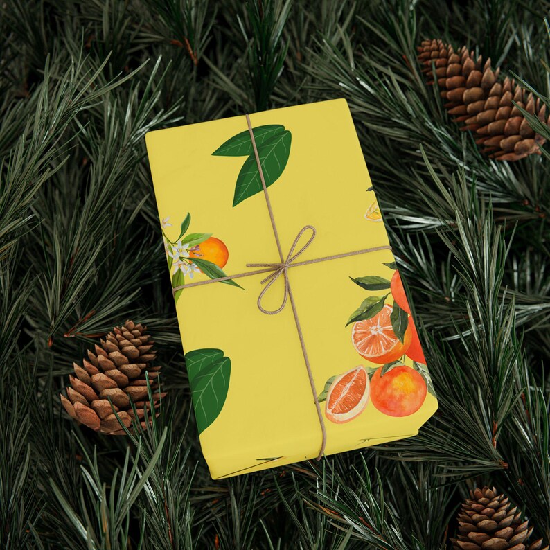 Wrapping Papers, Citrus Fruits and Leaves Design, Summer Gift Wrap ...