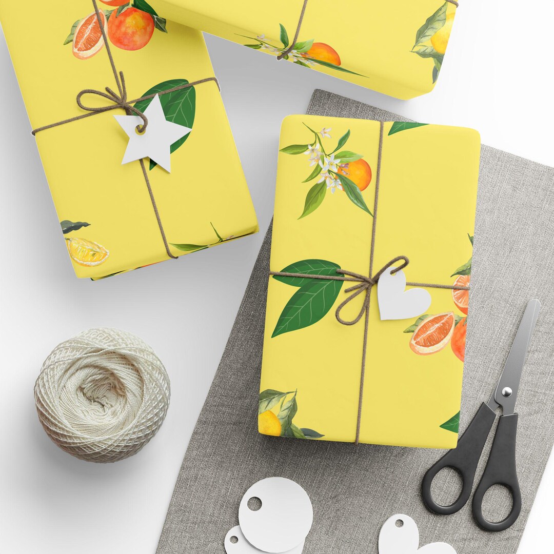 Wrapping Papers, Citrus Fruits and Leaves Design, Summer Gift Wrap ...