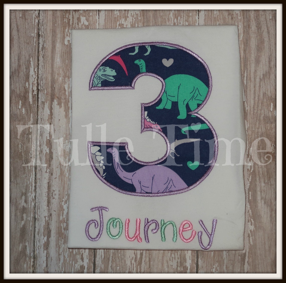 Girls Dinosaur Dino Purple Teal Pink Personalized Number - Etsy