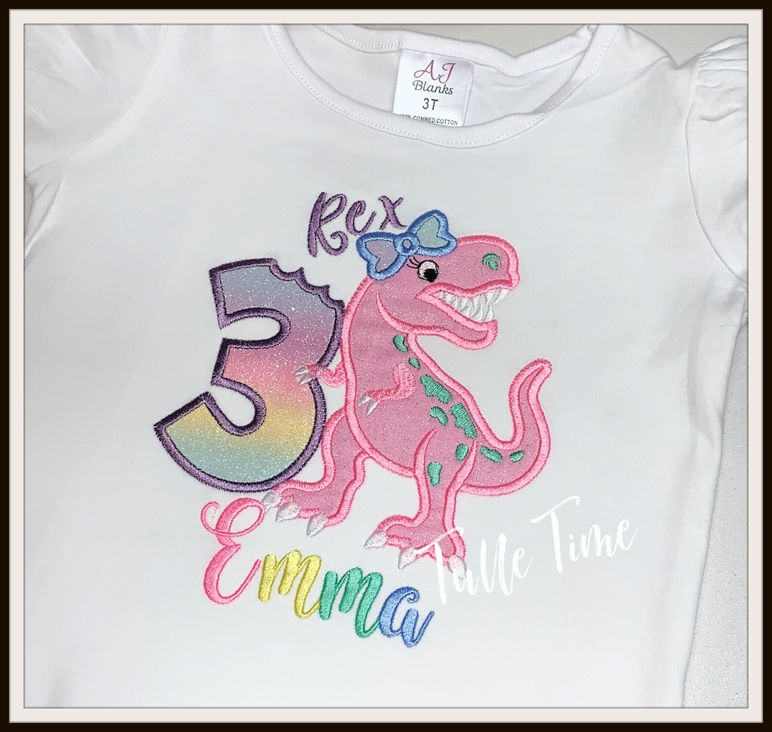 T-rex Girly Dino Birthday Shirt 3 Rex Dinosaur Shirt - Etsy