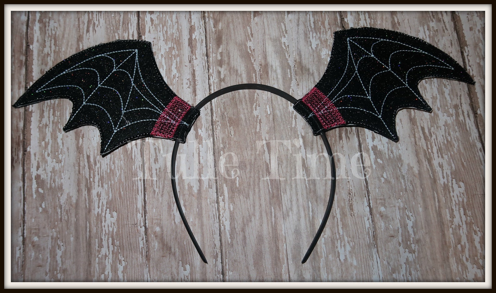 Vampire inspired headband bat wings headband embroidered | Etsy