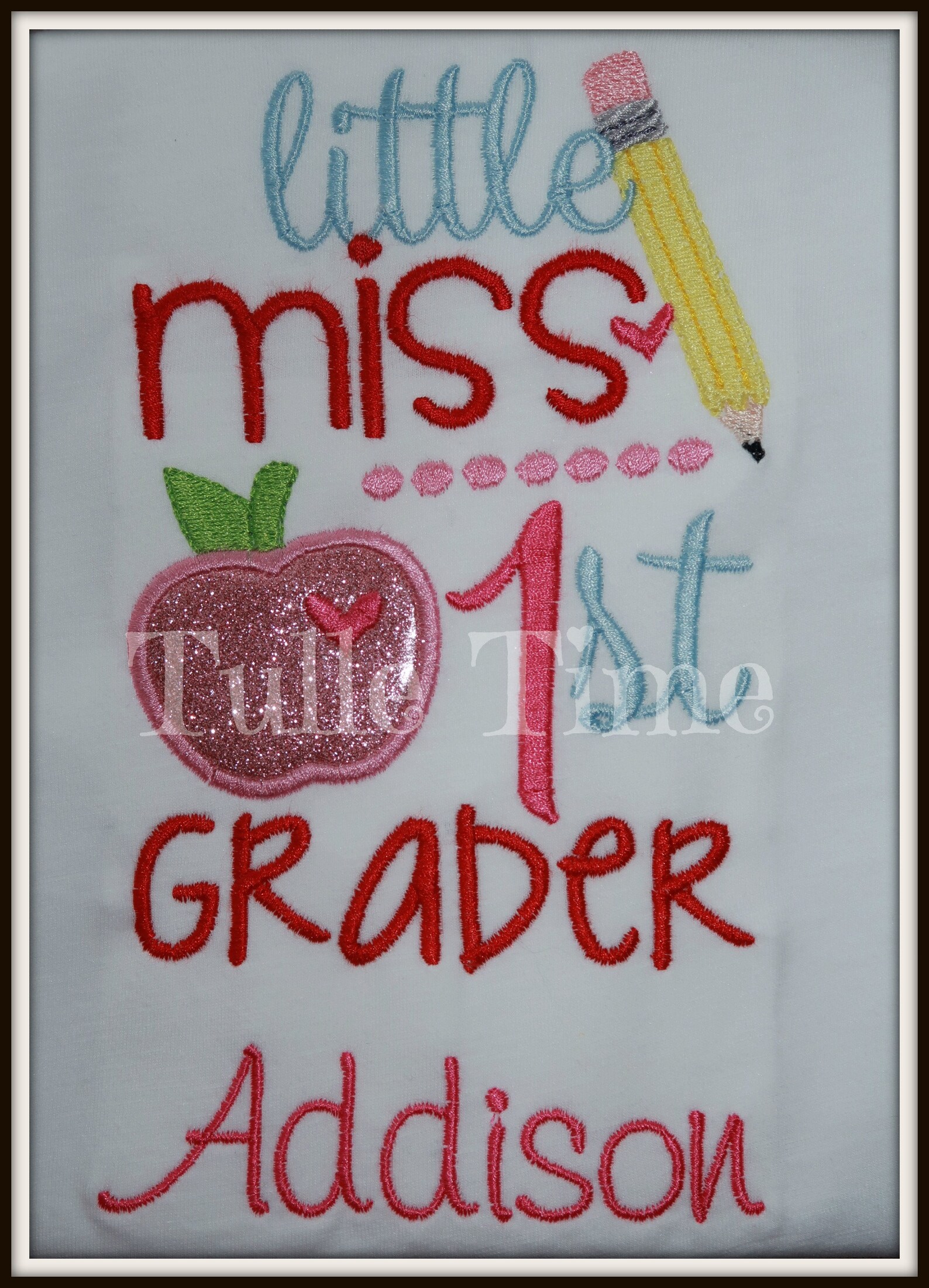 Embroidered Back to School Little Miss Kindergarten 1st, 2nd, 3rd, 4th ...