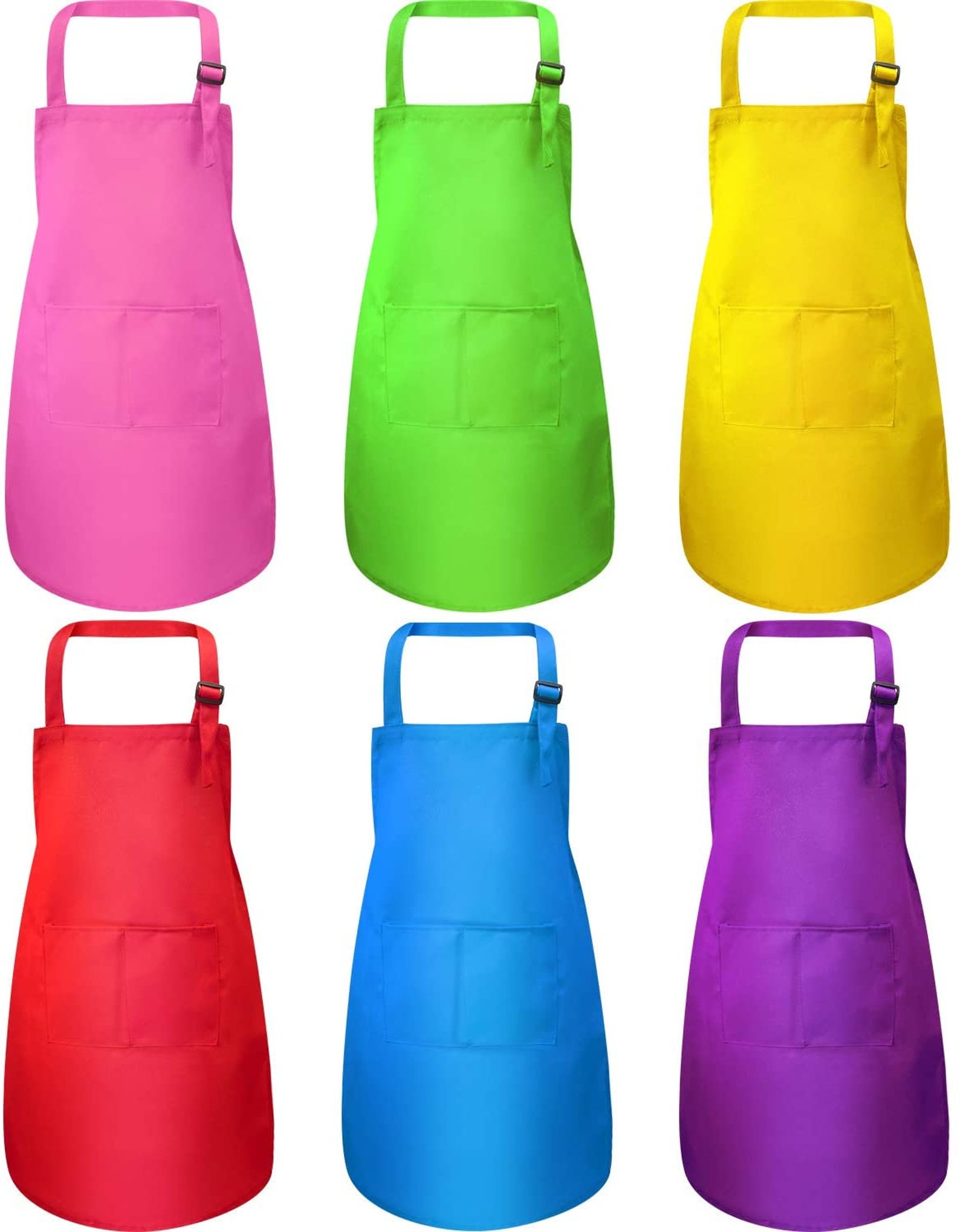 6 Child Apron Lot PARTY PACK Favors Personalized Kitchen Cooking Baking ...