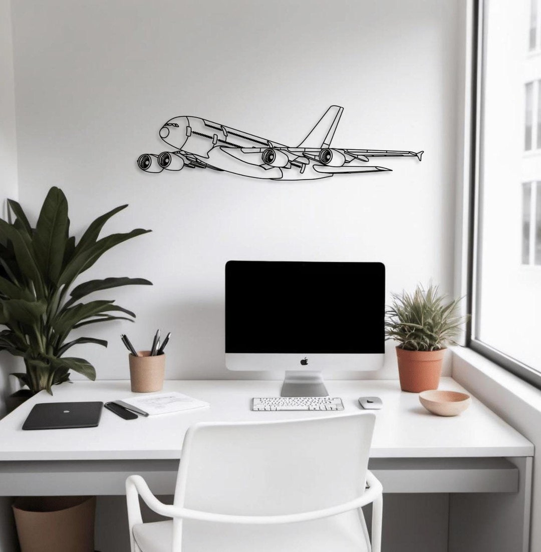 Airbus A380 Silhouette - Wall Art - Airplane Contour - 3D Printed ...