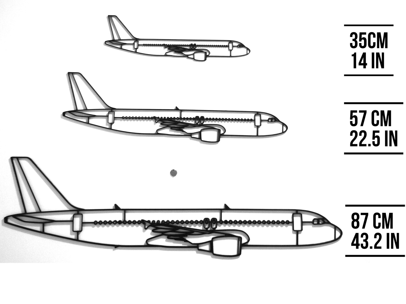 Airbus A320 Silhouette - Wall Art - Airplane Contour - Aircraft 3D ...