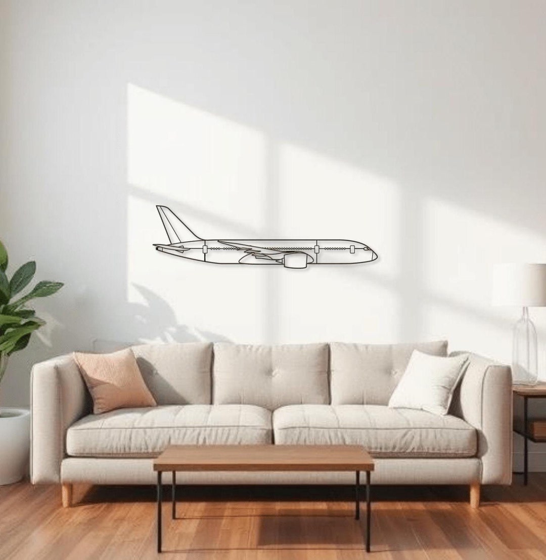 Boeing 787 Dreamliner Silhouette - Wall Art - Airplane Contour - 3D ...