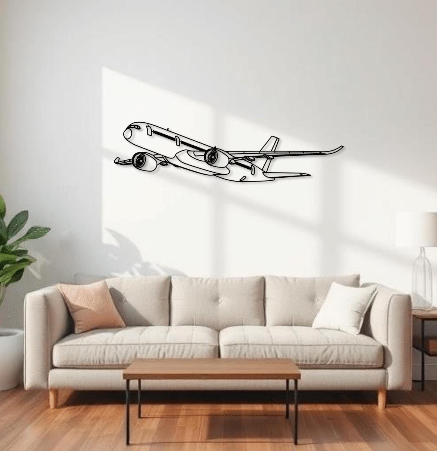 Airbus A350 Silhouette - Wall Art - Airplane Contour - 3D Printed ...