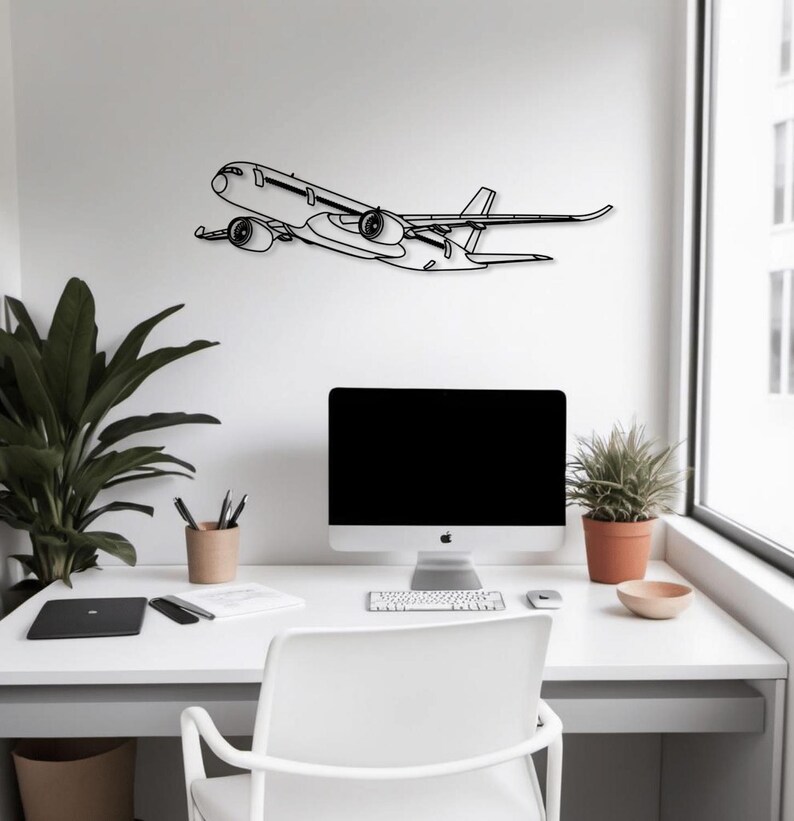 Airbus A350 Silhouette - Wall Art - Airplane Contour - 3D Printed ...