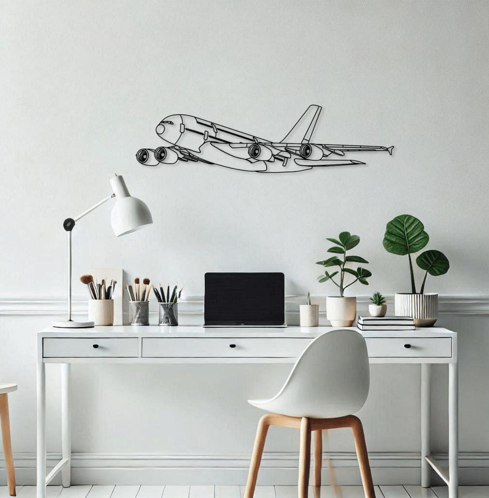 Airbus A380 Silhouette - Wall Art - Airplane Contour - 3D Printed ...