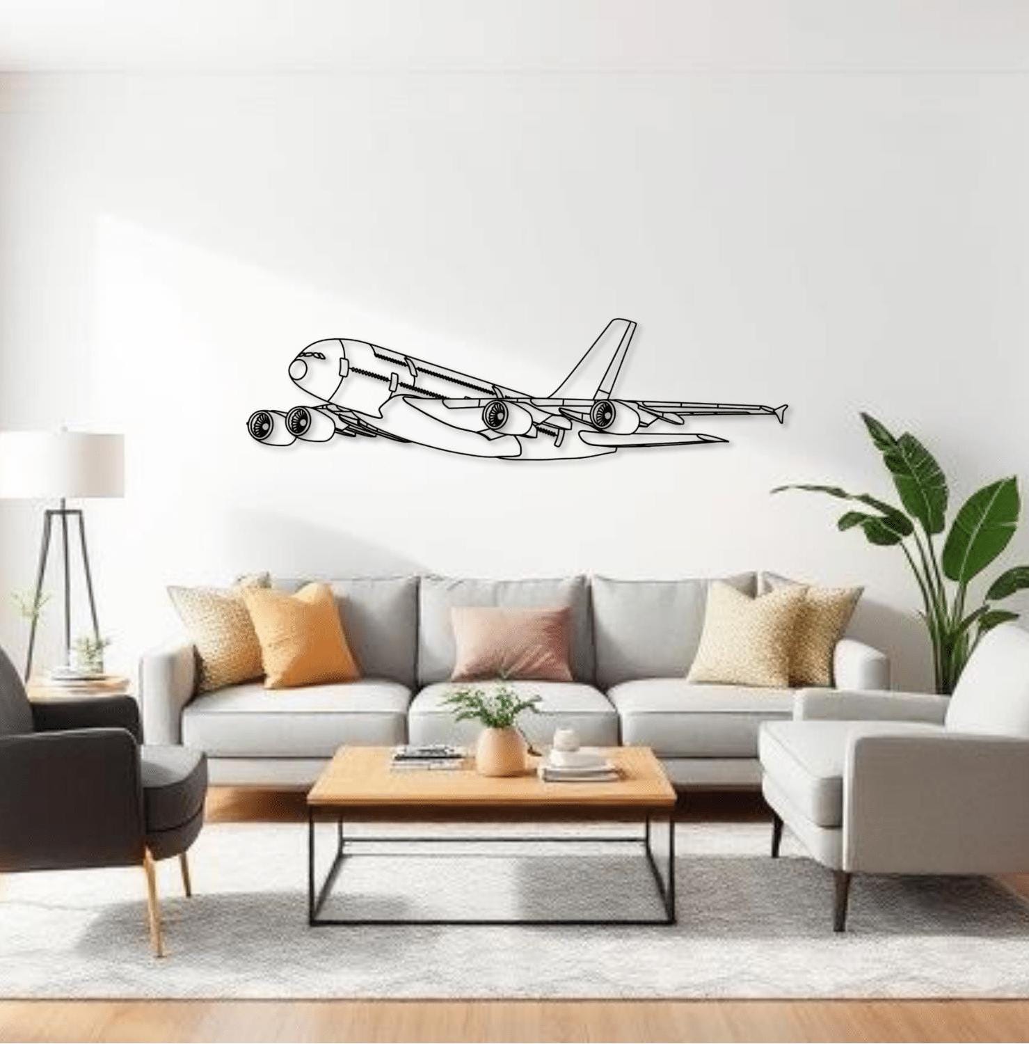 Airbus A380 Silhouette - Wall Art - Airplane Contour - 3D Printed ...
