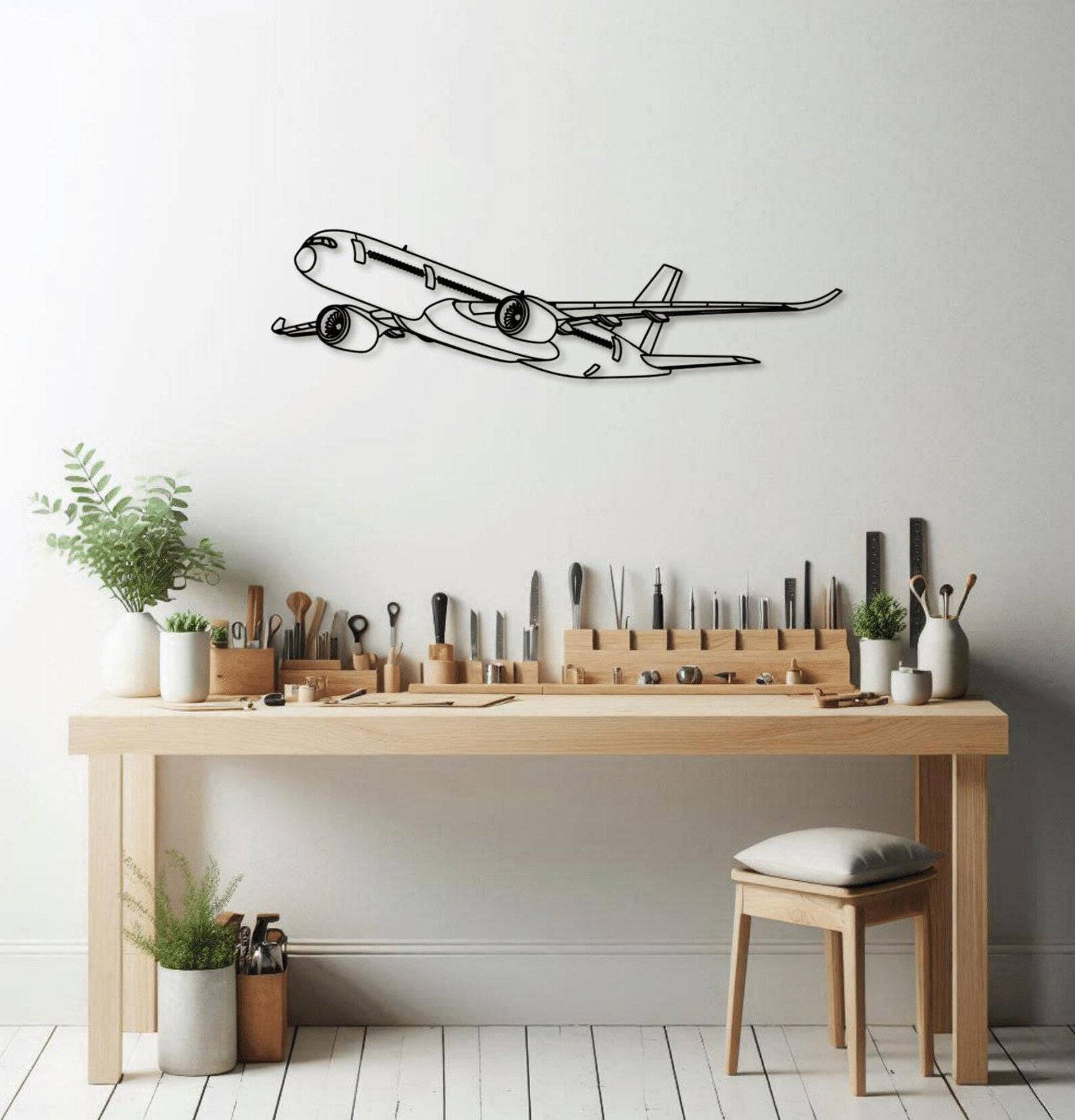 Airbus A350 Silhouette - Wall Art - Airplane Contour - 3D Printed ...