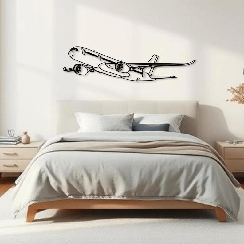 Airbus A350 Silhouette - Wall Art - Airplane Contour - 3D Printed ...