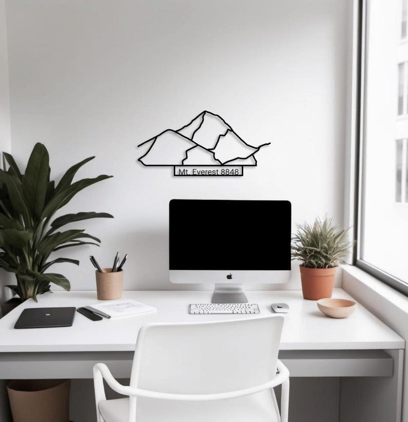 Mt. Everest Silhouette - Wall Decoration - Mountain Outline - Himalaya ...