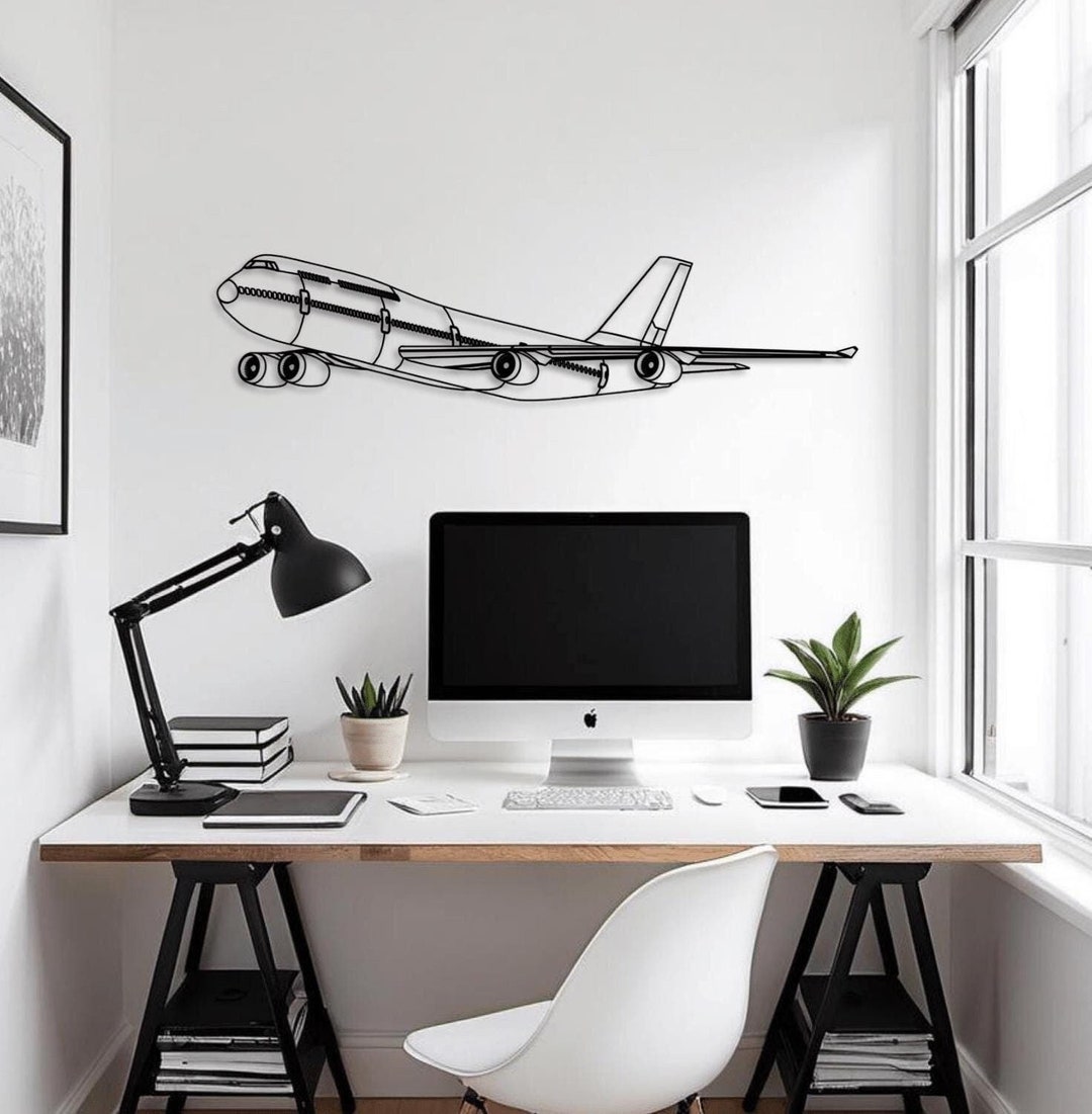 Boeing 747-400 Silhouette - Wall Art - Airplane Contour - 3D Printed ...
