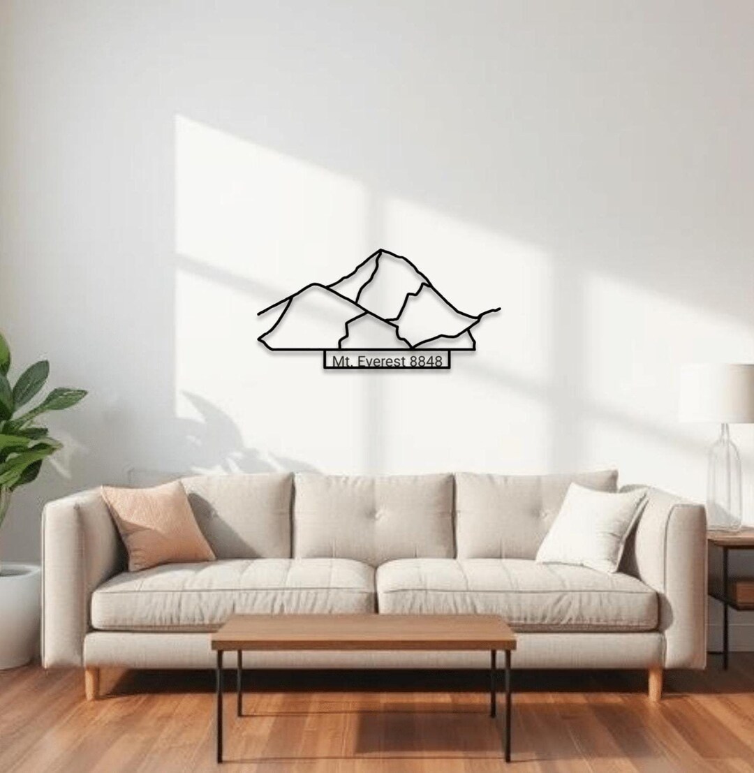 Mt. Everest Silhouette - Wall Decoration - Mountain Outline - Himalaya ...