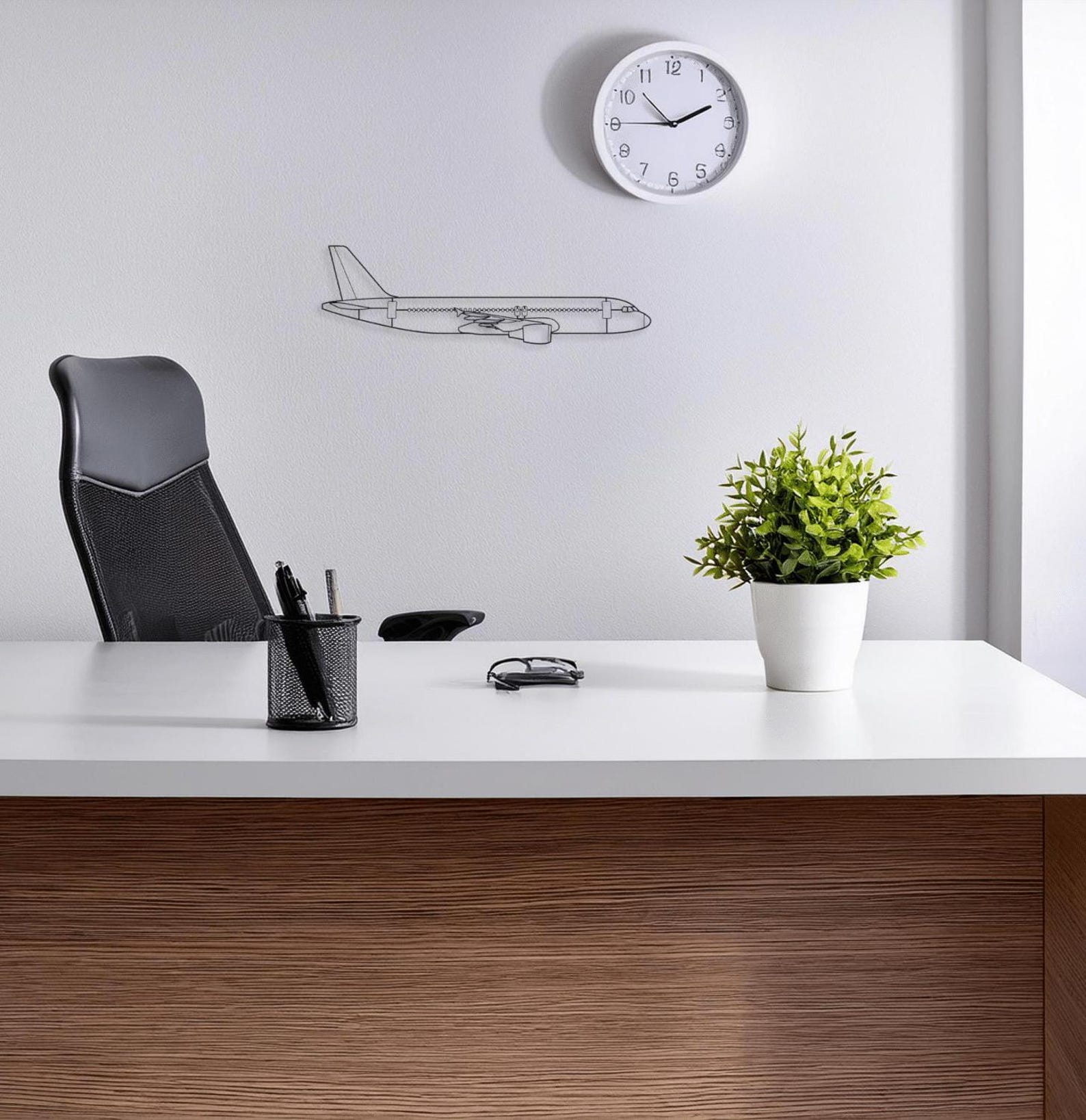 Airbus A320 Silhouette - Wall Art - Airplane Contour - Aircraft 3D ...