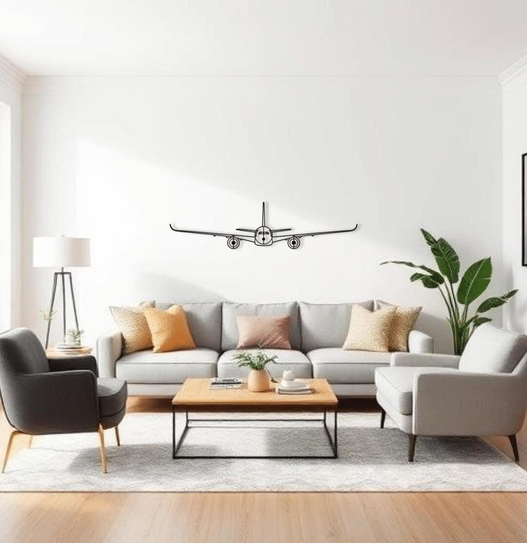 Airbus A350 Silhouette - 3D Printed Wall Art - Airplane Contour ...