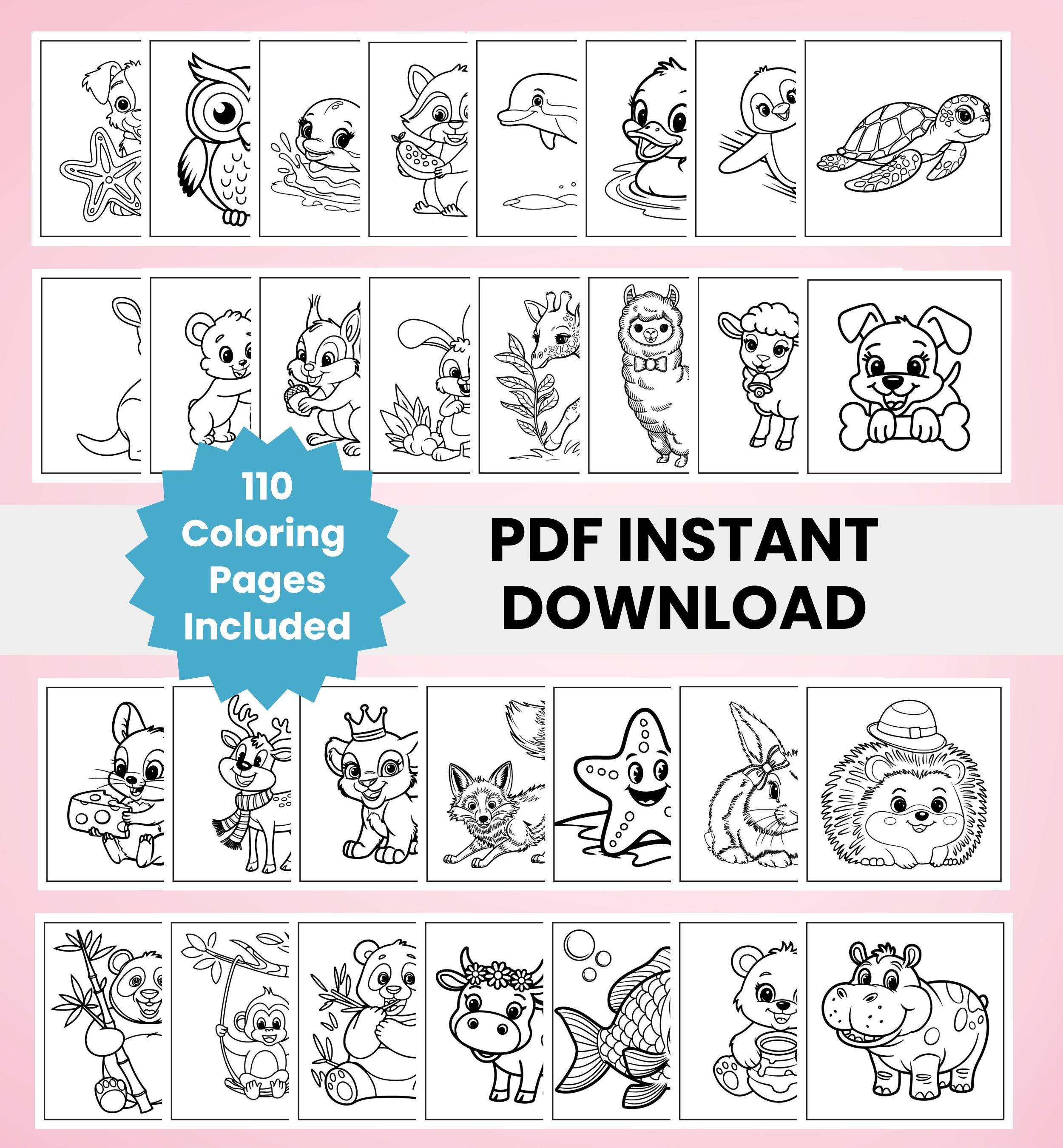 PDF Digital Coloring Pages for Kids Digital Downloads for Homeschool ...