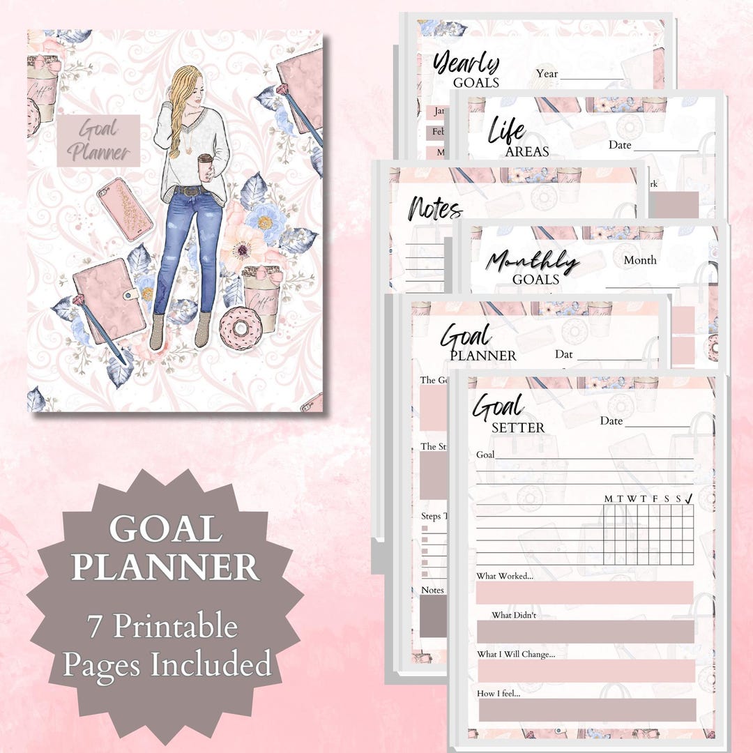 Goal Planner Downloadable Printables Tracker Planner for Her PDF ...
