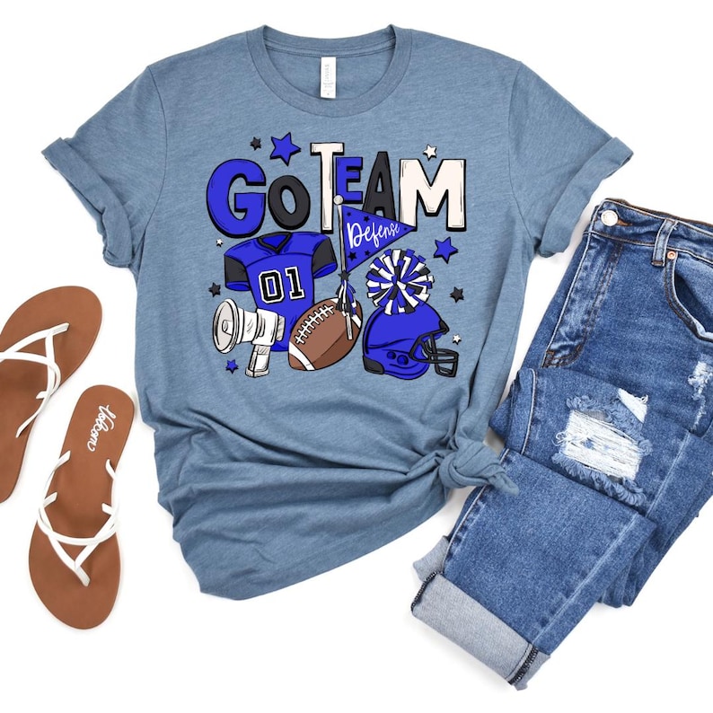 Go Team Football Collage DTF Transfer - Etsy