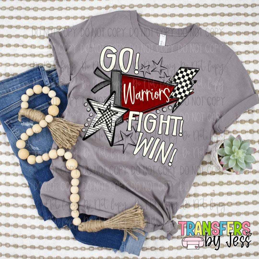 Custom Go Fight Win Pennant DTF Transfer - Etsy
