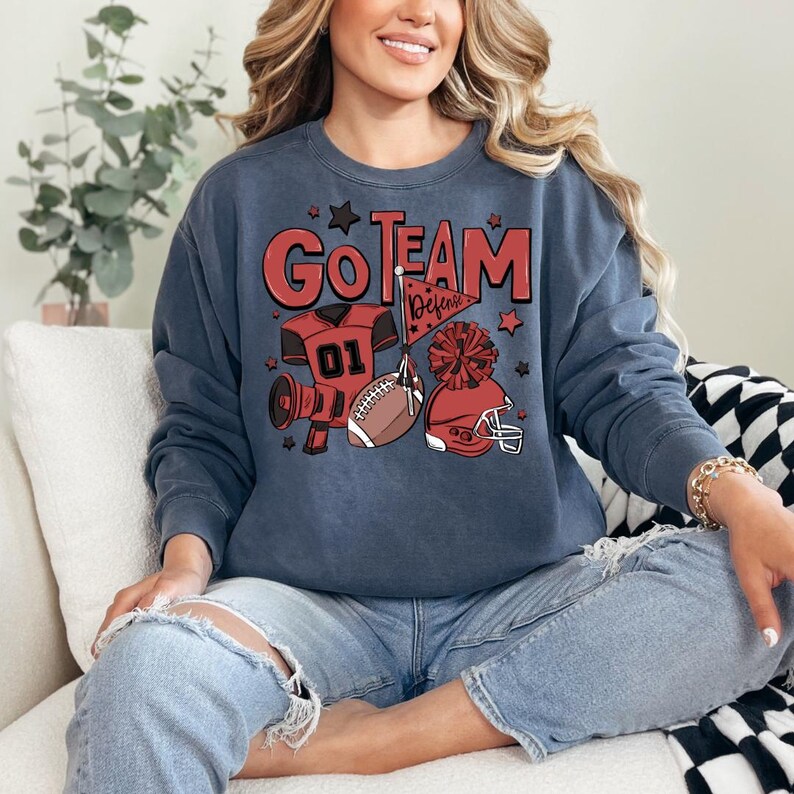 Go Team Football Collage DTF Transfer - Etsy