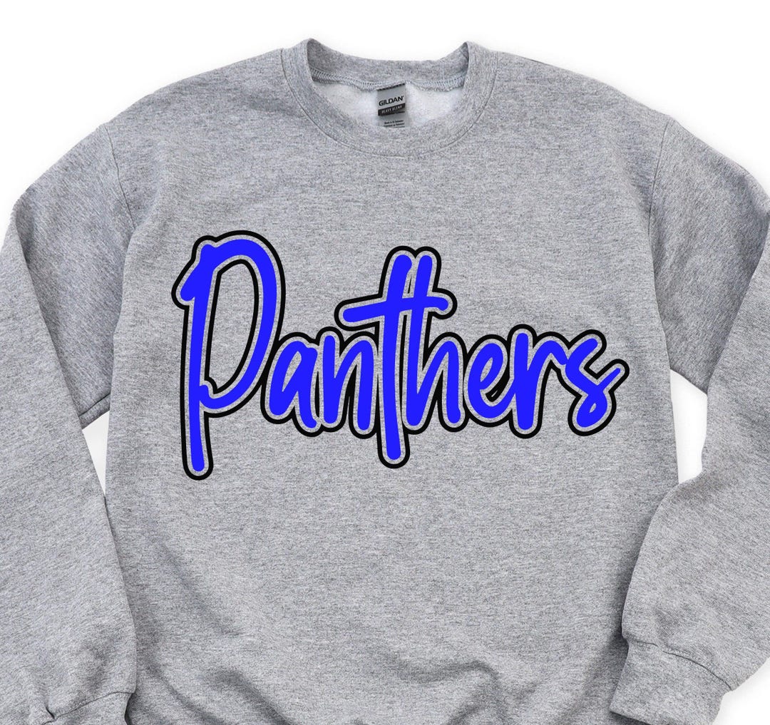 Panthers Script Blue Text DTF Transfers DTF4245 - Etsy