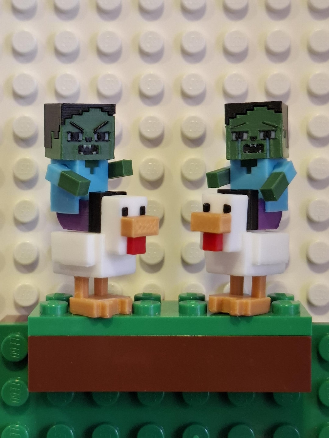 Minecraft Baby Zombie - Chicken Jockey, Lego Compatible, Angry and ...