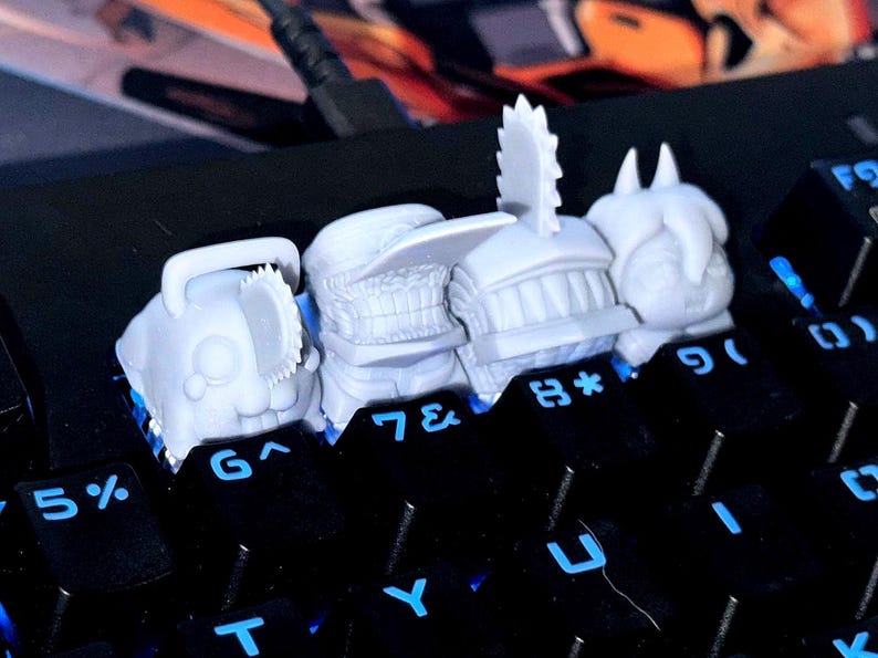 Custom 3d-printed Resin Chainsaw Man Keyboard Cap – Anime-inspired ...