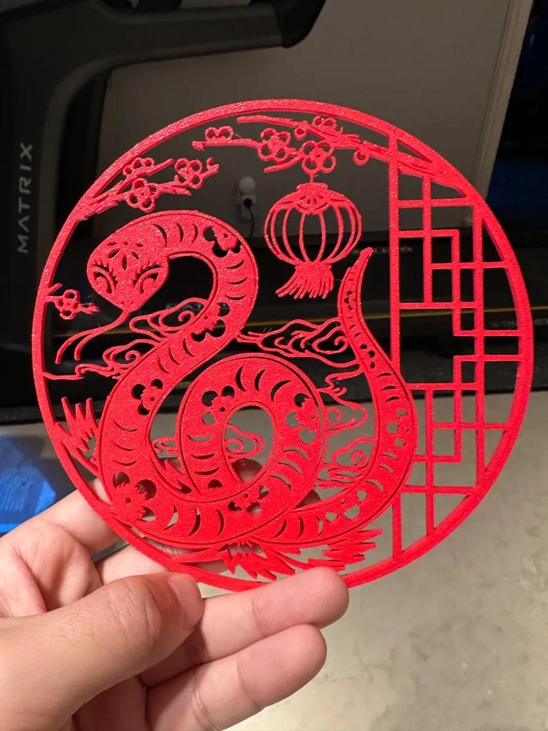 Year of the Snake Paper Cut Window Decoration - Etsy