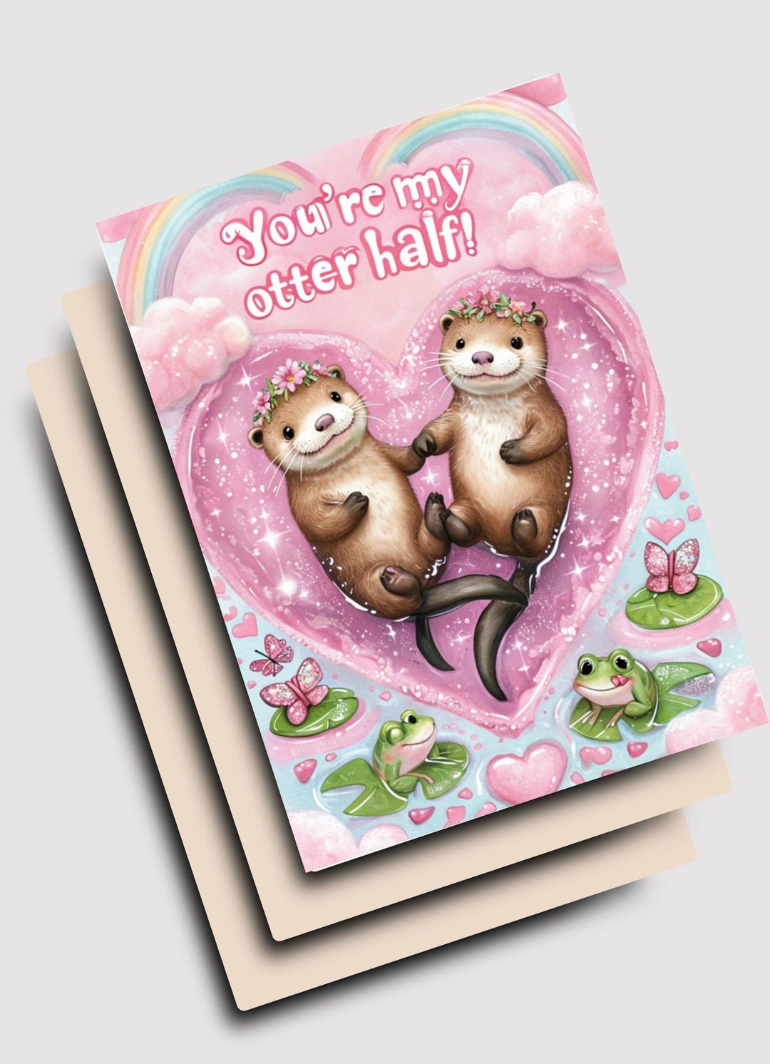 Otter Valentine's Day Card | Cute Printable Anniversary Card (digital ...
