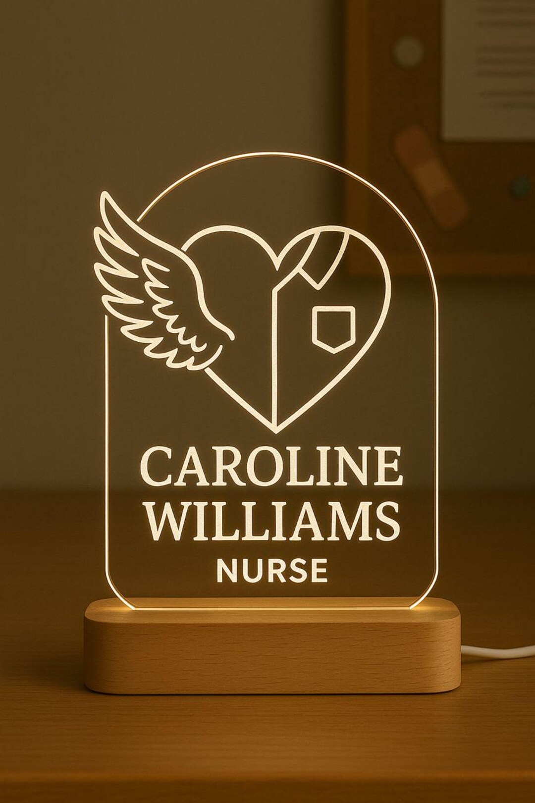 Nurse Personalized Night Lamp – Custom RN Desk Decor – Engraved ...