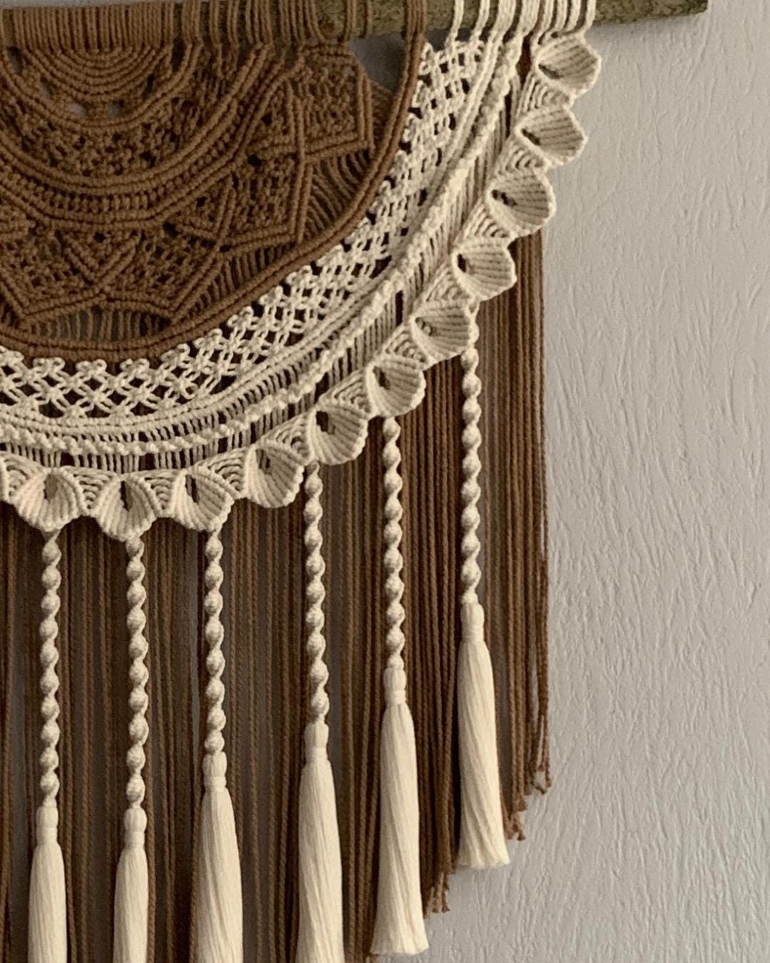 Macrame Panel Made of Natural Cotton Thread | Unique Wall Art ...