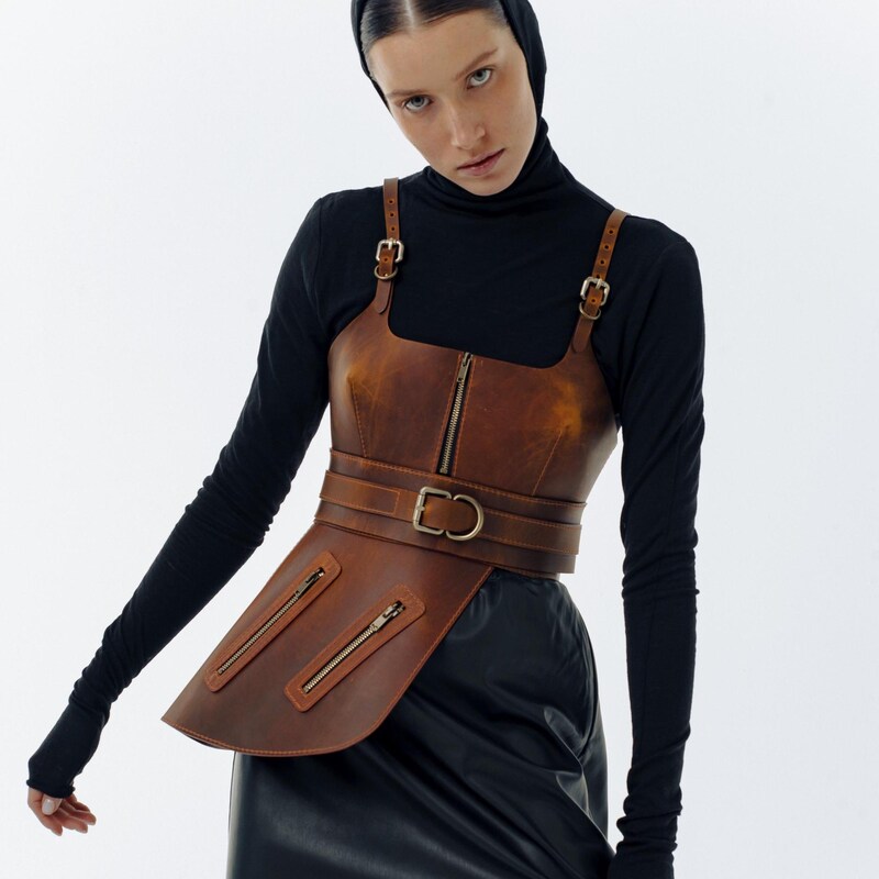 Leather Bustier - Etsy