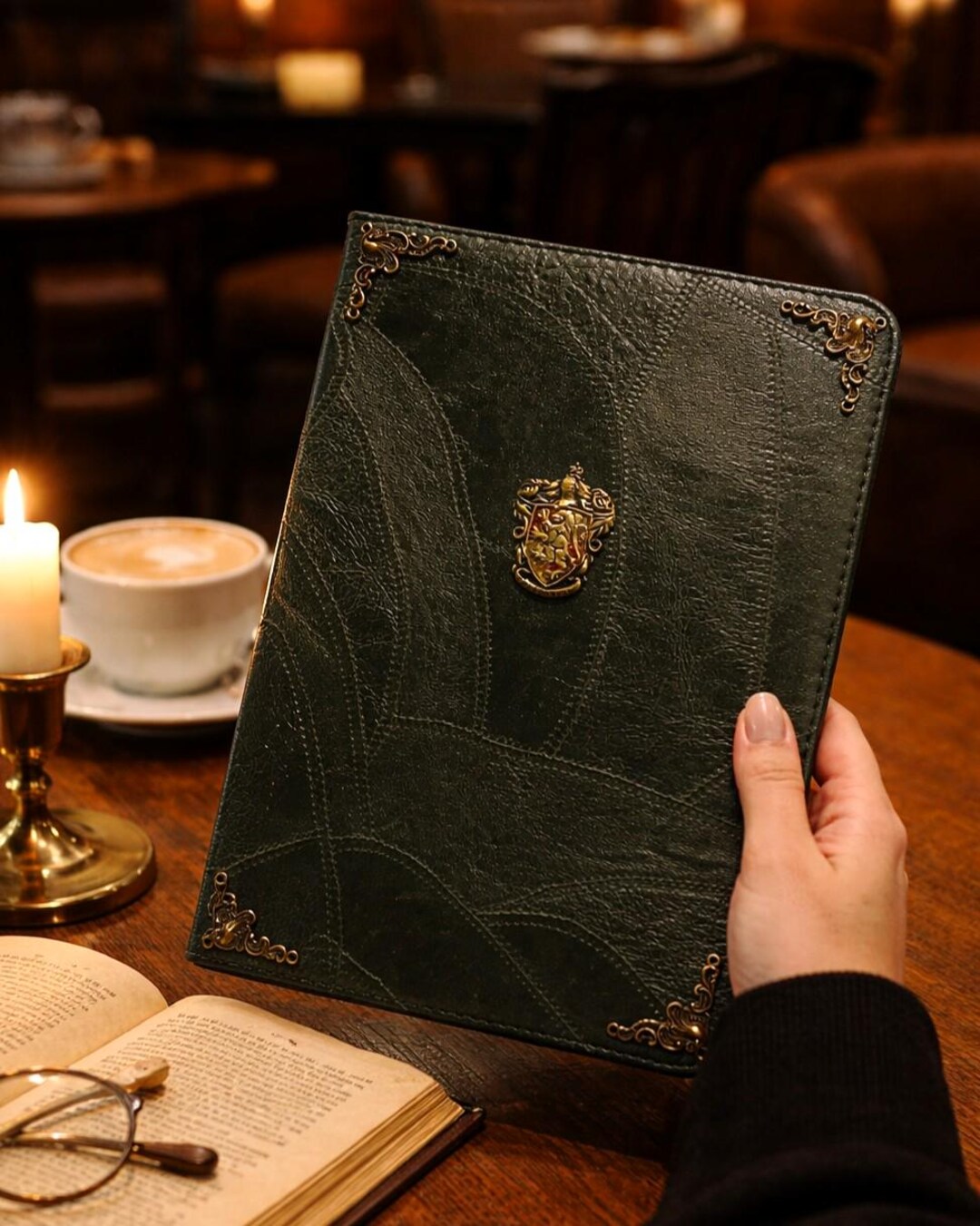 Vintage Book iPad Case | Gothic Magic Tablet Cover With Emblem, Stand ...