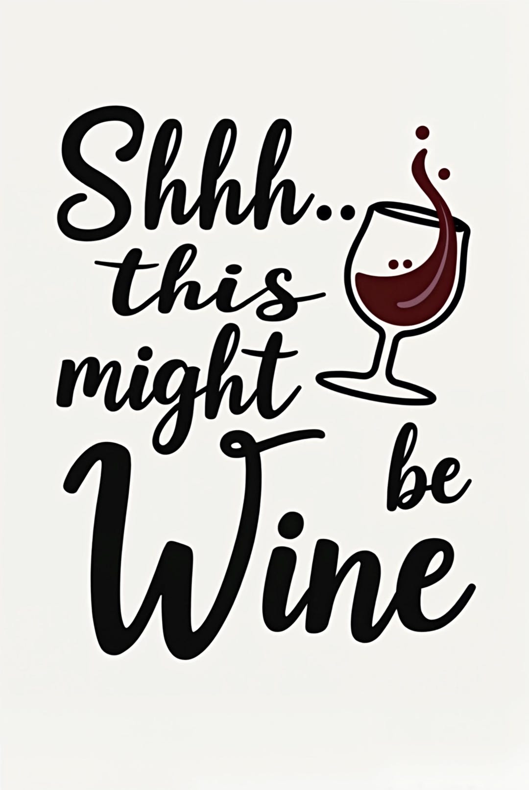 Funny Wine Clipart - Might Be Wine PNG, SVG, EPS, Pdf - Cute Digital ...