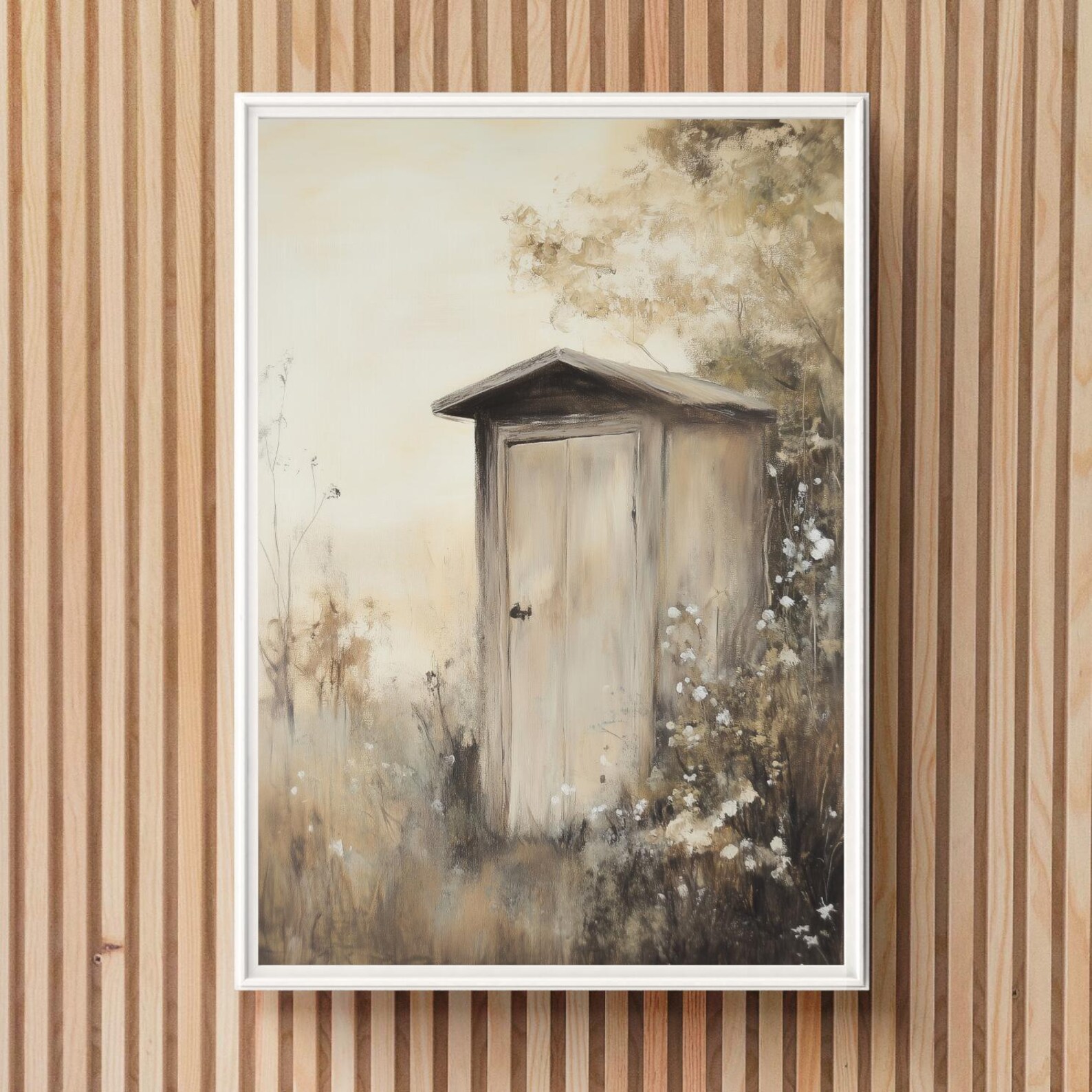 Rustic Outhouse Print, Vintage Style Cabin Decor, Guest Bathroom Wall ...