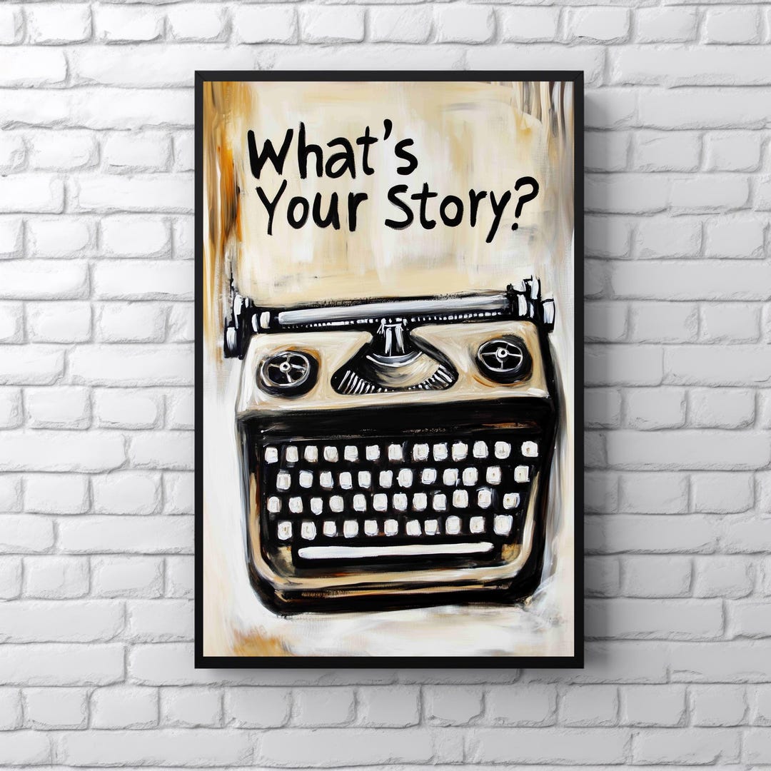 Typewriter Painting Art Print, Bookish Wall Art, What's Your Story ...