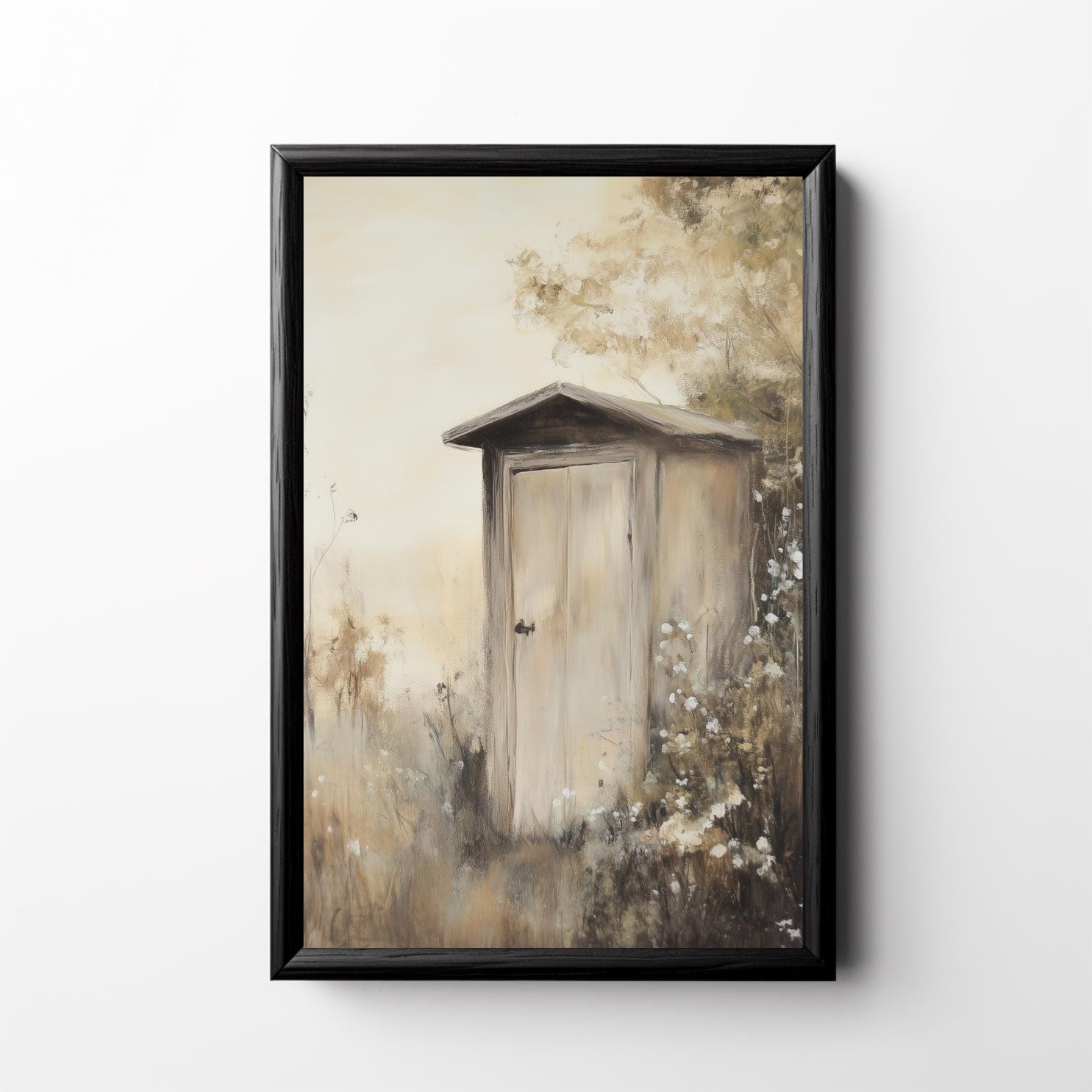 Rustic Outhouse Print, Vintage Style Cabin Decor, Guest Bathroom Wall ...
