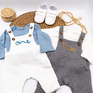 Hand Embroidered Overalls and Top Set – Personalized Baby Outfit ...