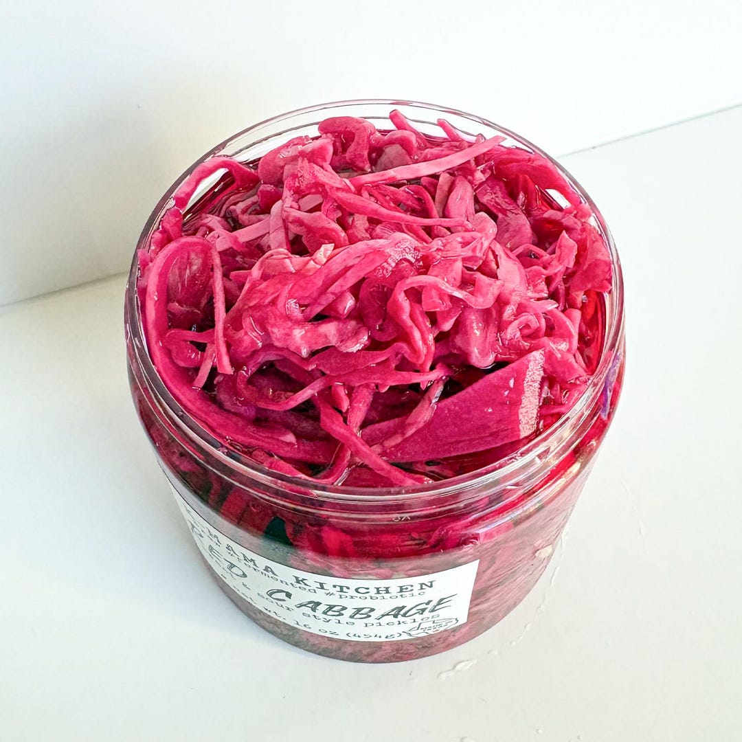 Red Cabbage Pickles 16 Oz Sweet & Tangy, Fermented, Probiotic-rich ...