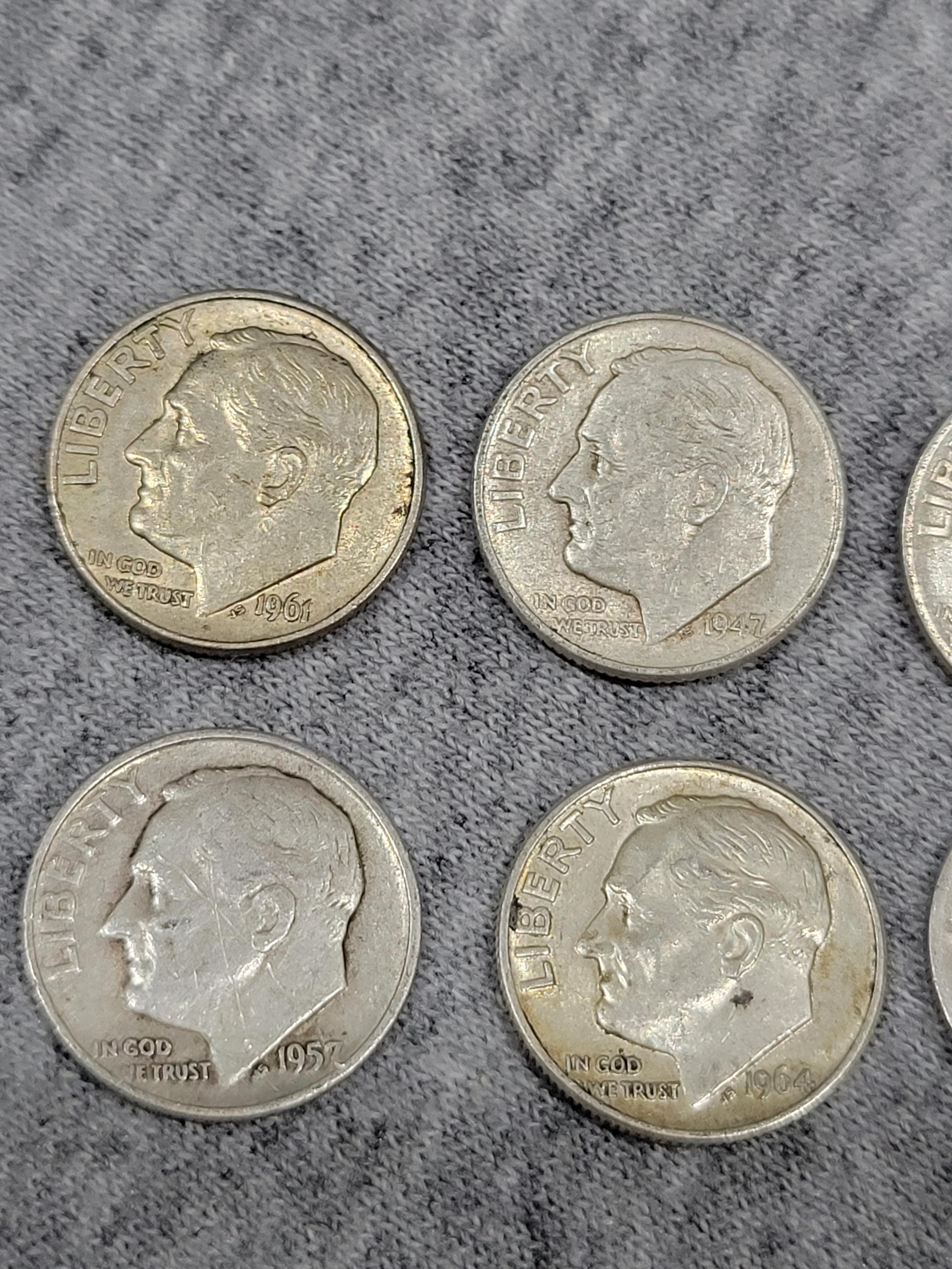 10 Silver Dimes 1 Dollar Face Value Including 1 Mercury Dime - Etsy