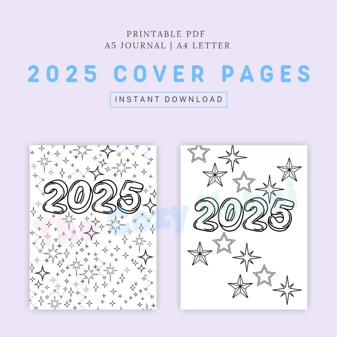 2025 Cover Page, 2025 Planner Cover, Printable Journal Page, A5 Journal ...